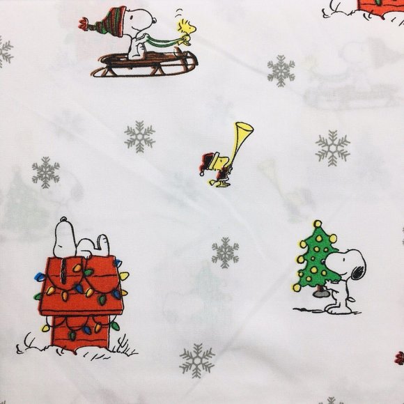 Peanuts | Bedding | Peanuts Snoopy Queen Size Sheet Set Snowflake ...